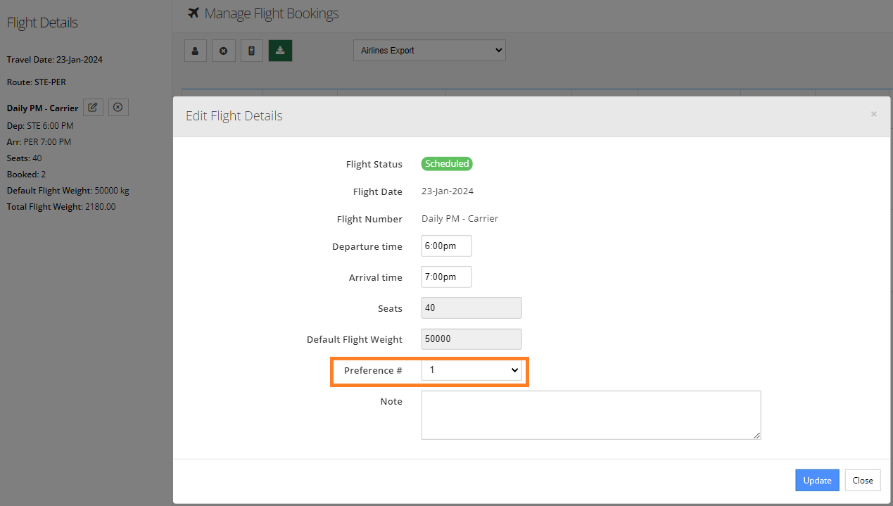Flight Preferences: Inbound and Outbound – PeopleTray