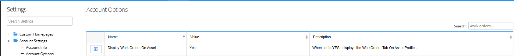 Display Work Orders Tab on Equipment in AssetTray – PeopleTray