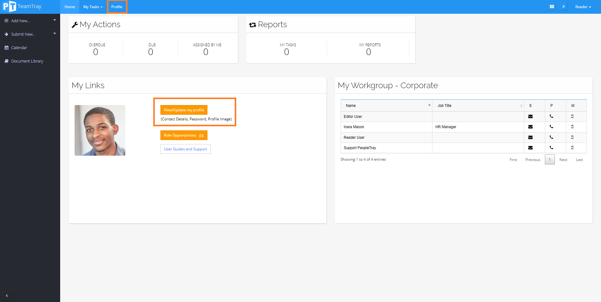 View and Update My Profile – PeopleTray