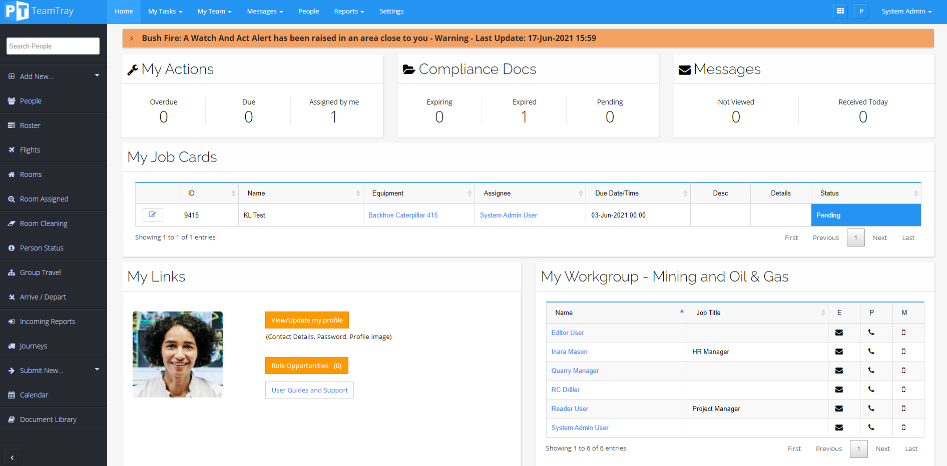 How Home pages differ between User Roles – PeopleTray