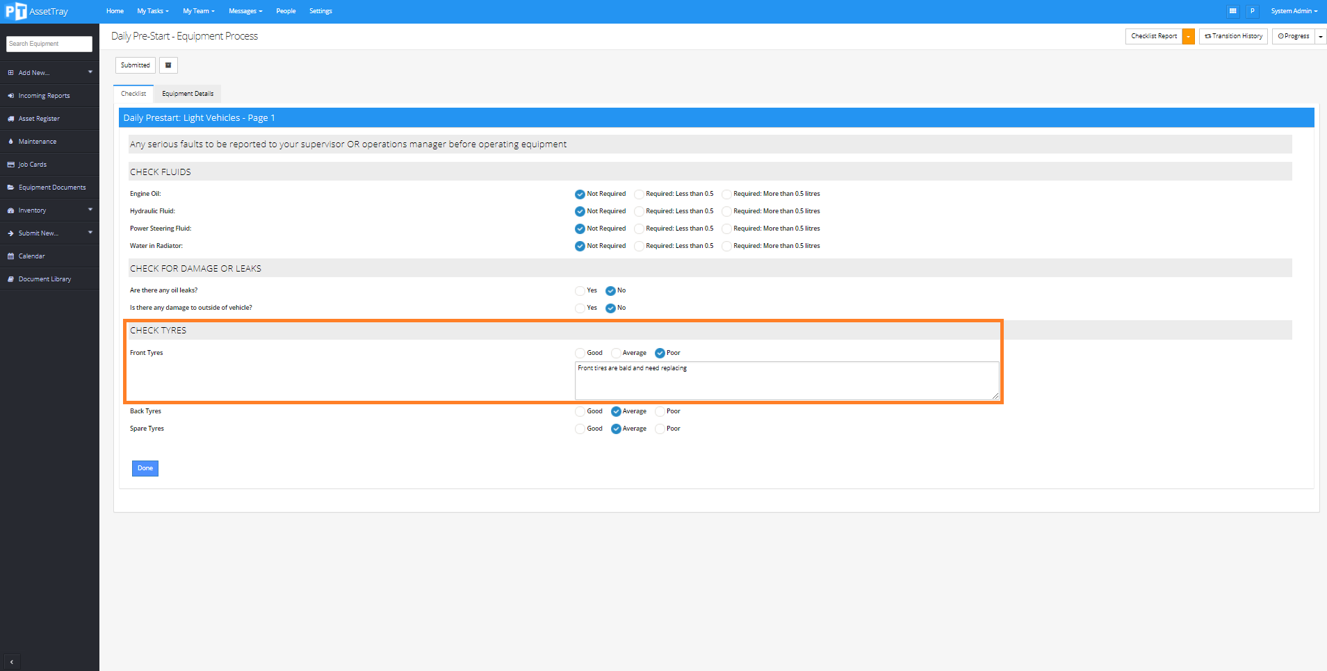 How to configure a Pre-Start to automatically generate a job card on a ...