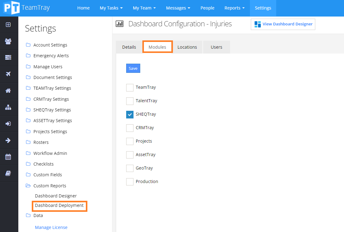 How to deploy a Dashboard – PeopleTray