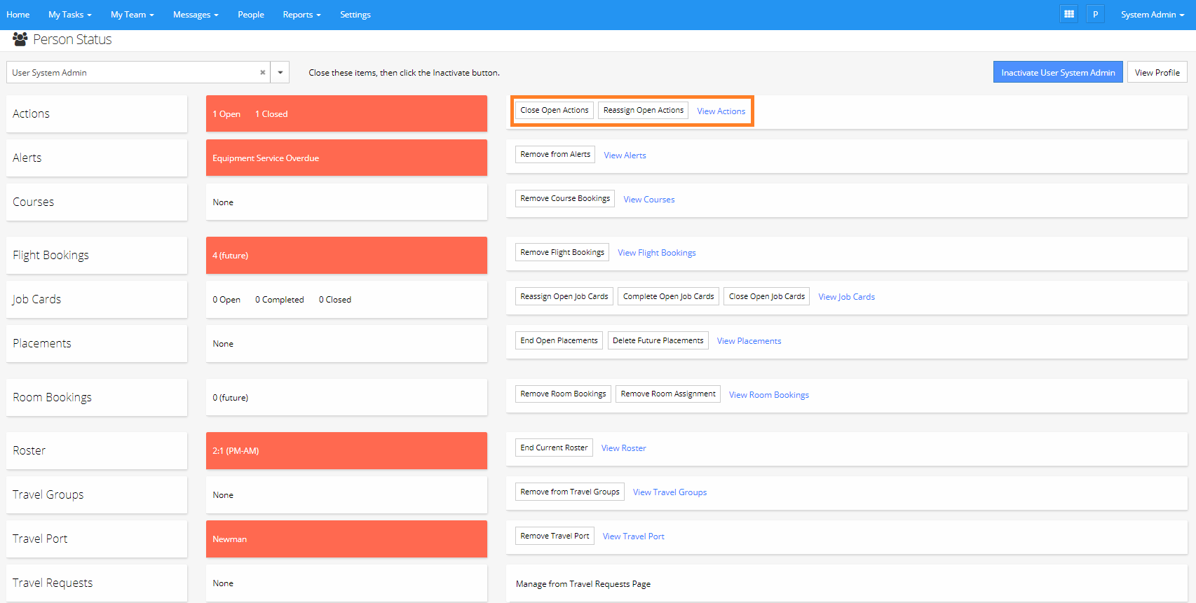 Reassigning Actions in PeopleTray – PeopleTray