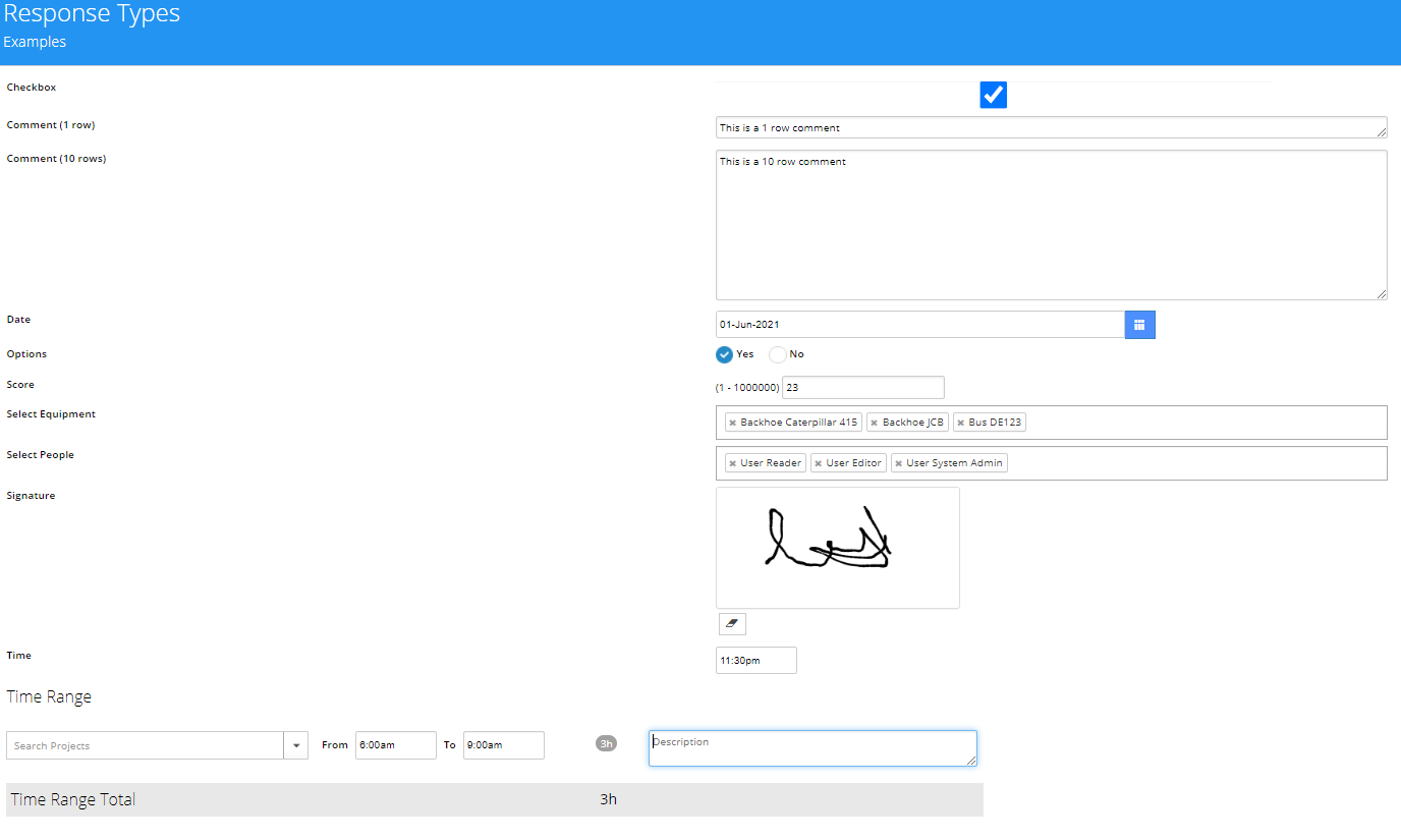 Checklist Response Templates – PeopleTray