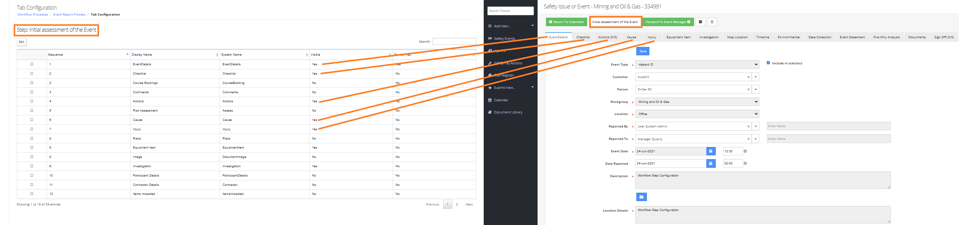 How to configure tabs in a workflow step – PeopleTray