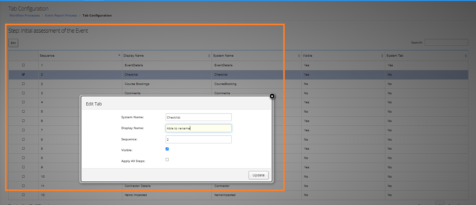 How to configure tabs in a workflow step – PeopleTray
