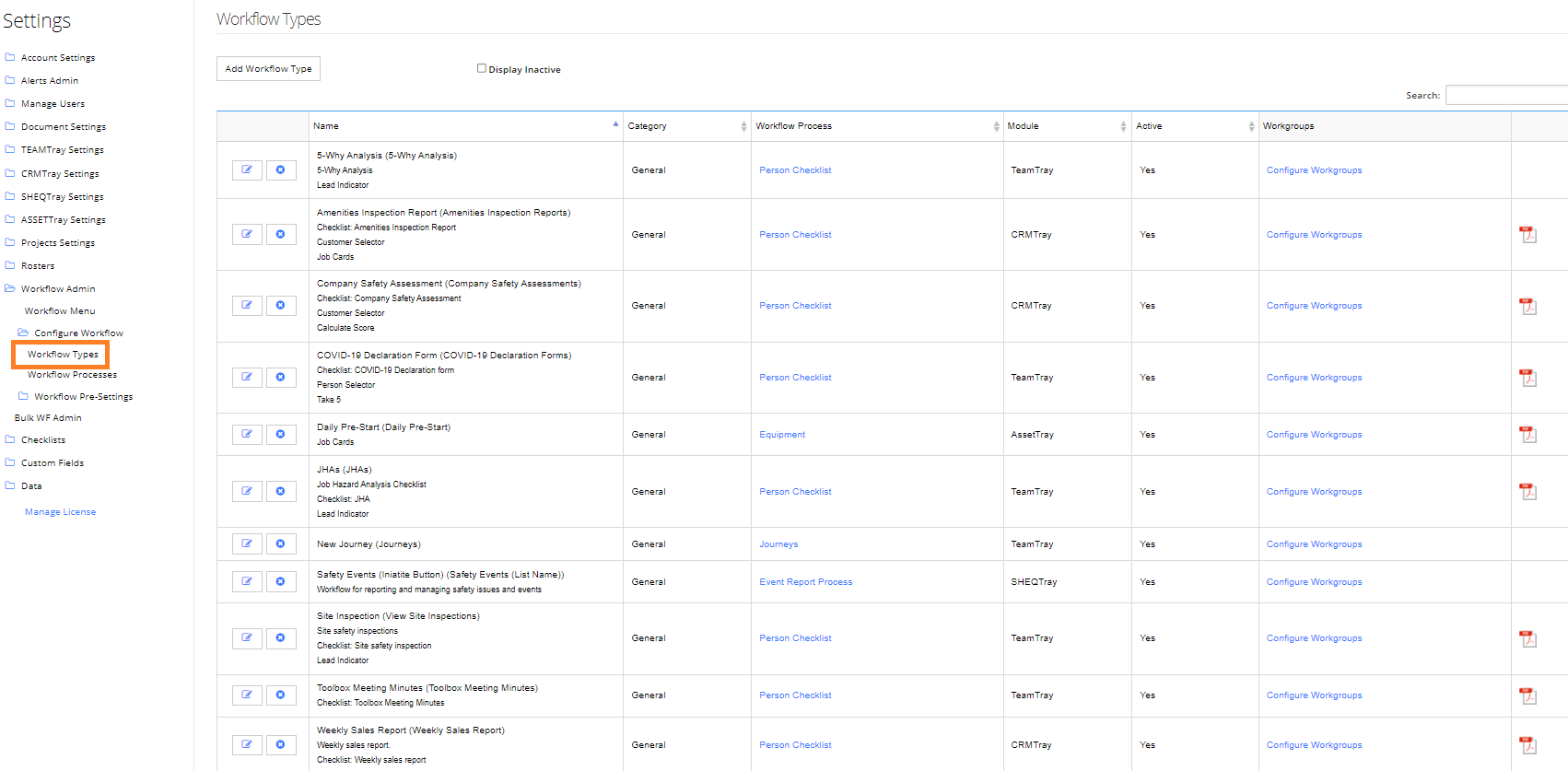 What is a Workflow Type – PeopleTray