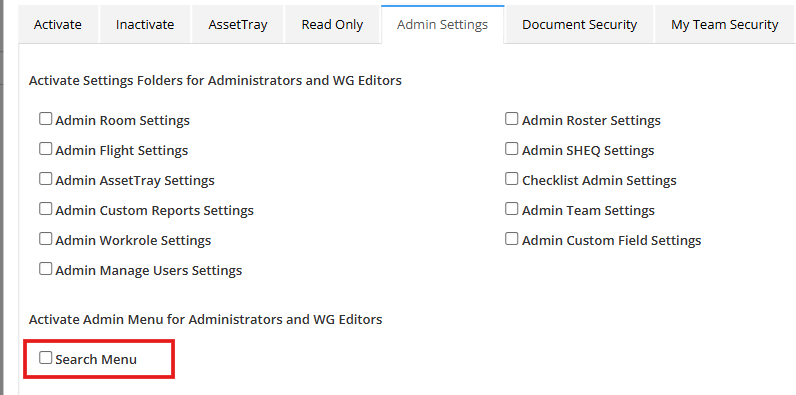 Custom User Role: Activate or Inactivate Areas, Features & Menu Options – PeopleTray