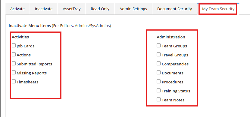 Custom User Role: Activate or Inactivate Areas, Features & Menu Options ...