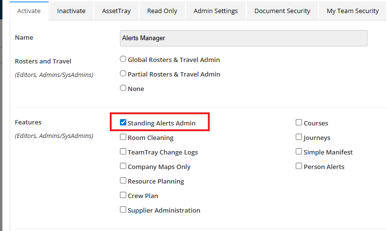 Custom User Role: Alerts Management – PeopleTray