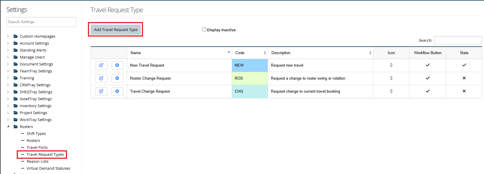 Travel Request Types – PeopleTray