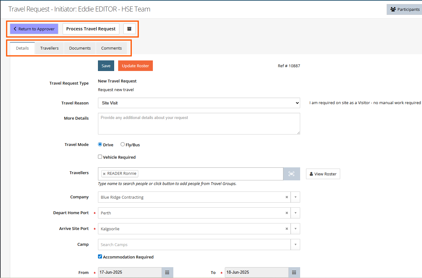 Processing Incoming Travel Requests – PeopleTray