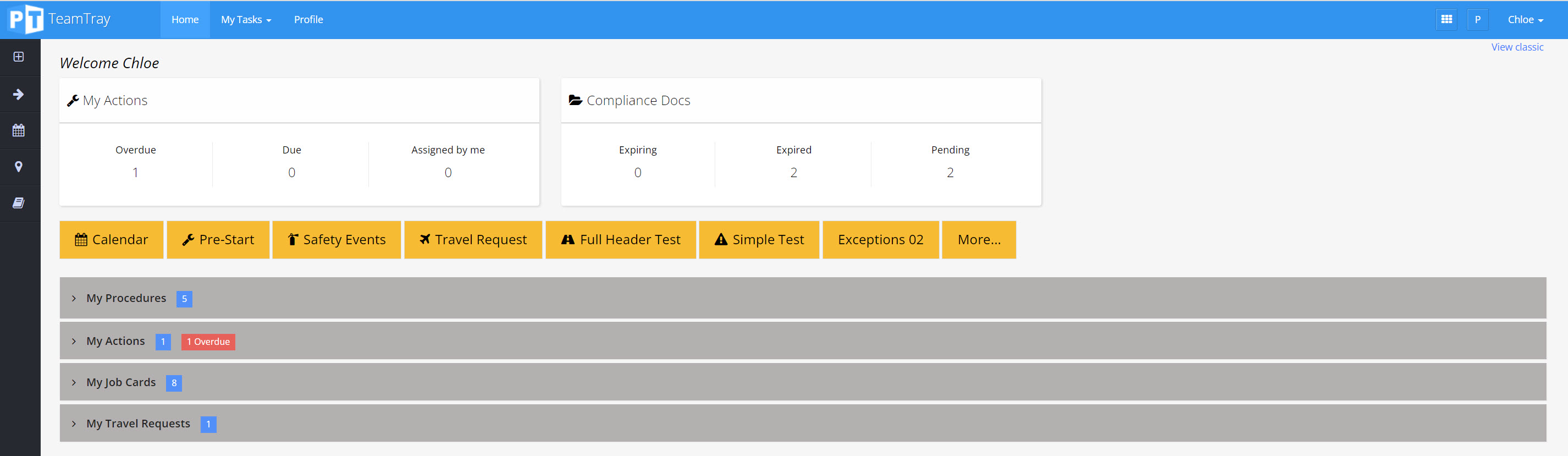 Customised Homepages – PeopleTray