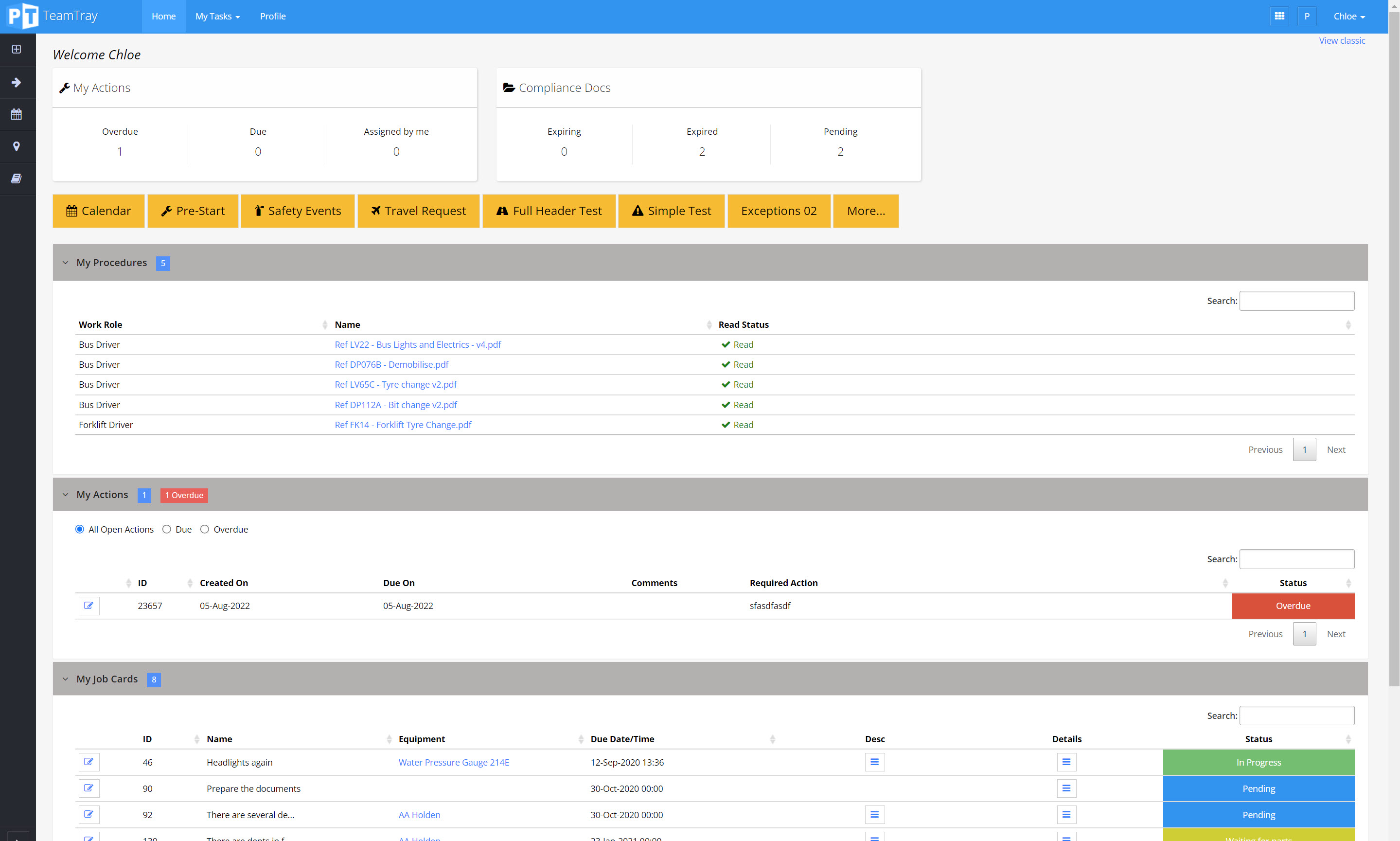 Customised Homepages – PeopleTray