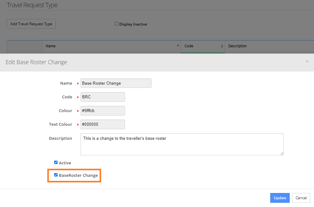 Travel Request: Base Change Roster – PeopleTray